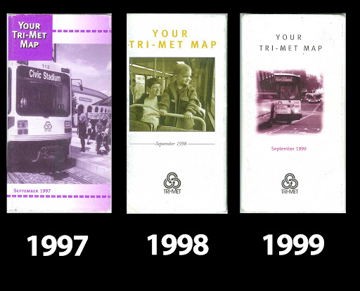 TriMet Map Cover Designs: 1997, 1998, 1999 | The ZehnKatzen Times